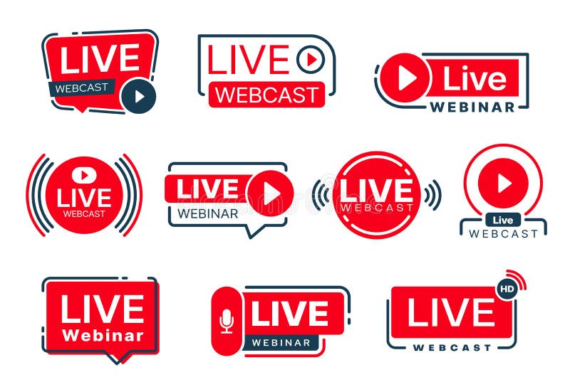 Live Webinar, Webcast, Online Stream Video Icons Stock Vector ... Live Webinar, Webcast, Online Stream Video Icons Stock Vector ...