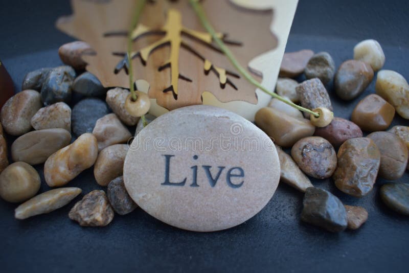 Live, written in stone! stock photo. Image of beautiful - 140309420