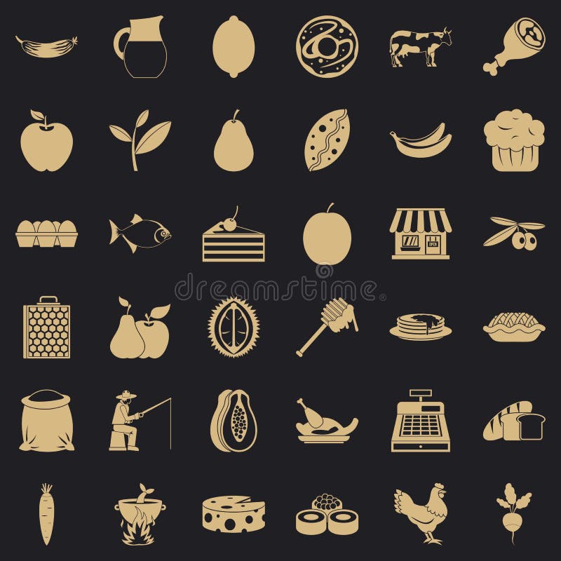 Livelihood Icons Set, Simple Style Stock Vector - Illustration of ...
