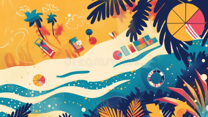 Liveliness, Energy, and Vibrancy of a Beach Holiday Stock Image - Image ...