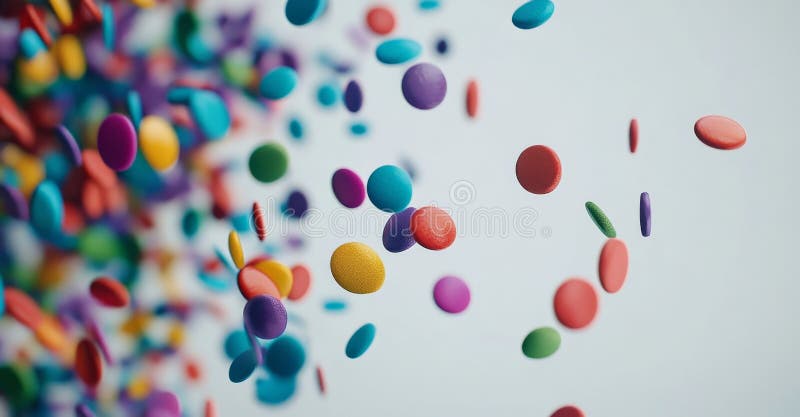 A Lively Abstract Background with Confetti and Ribbons Exploding in a ...