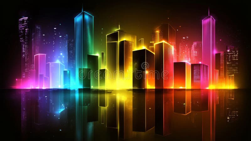 A Lively Abstract Background with Cubes and a Central Light Source ...