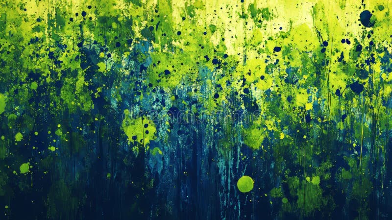 A Lively Abstract Background with Green and Blue Paint Splatters, Great ...