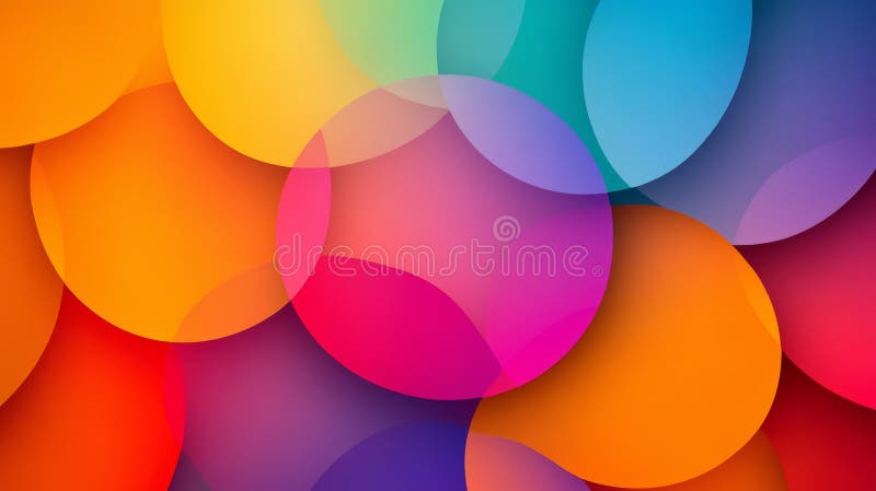 Colorful Abstract Design with Overlapping Circles in Vibrant Hues Stock ...