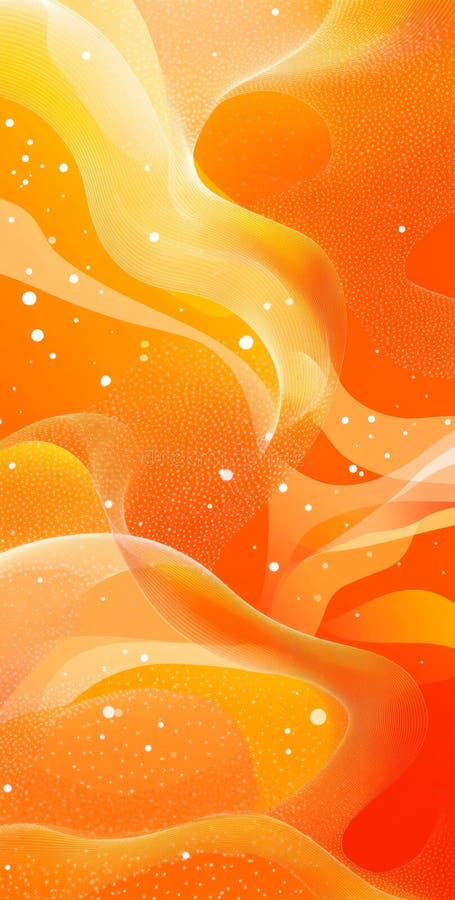 A Lively Abstract Orange Backdrop Featuring Flowing Wave Designs. Stock ...