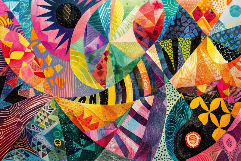 A Lively Abstract Painting Filled with a Plethora of Colorful Shapes ...