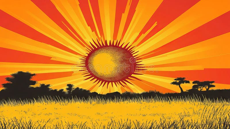 Lively Abstract Sunburst Artwork for Walls and Posters Stock Photo ...