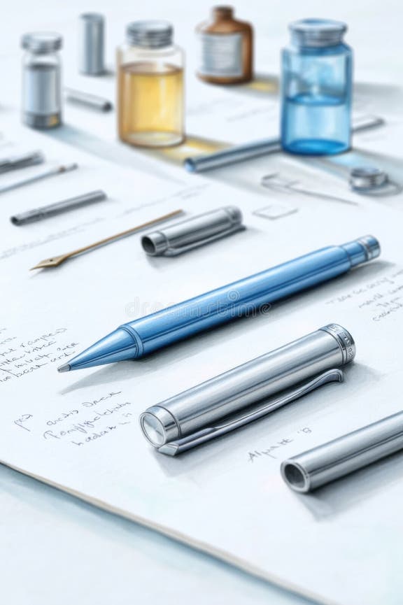 Lively Assembly of Pen Components in a Workshop Setting Showcasing ...