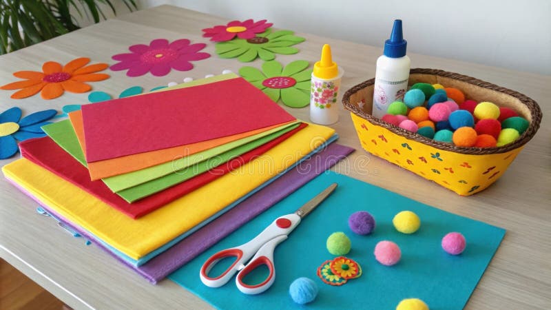 A Lively Assortment of Felt Sheets in Rich Saturated Colors Spread ...