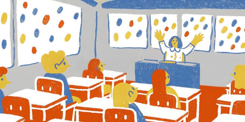 Lively Back To School Classroom Scene for Education and Learning Stock ...