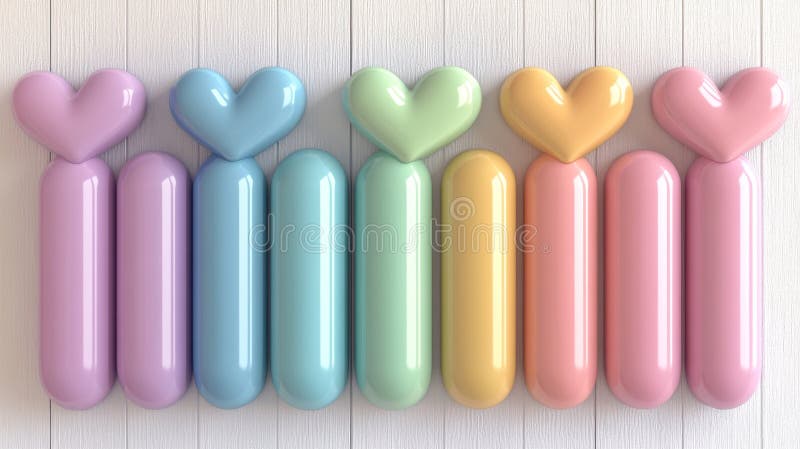 A Lively Bar Graph Featuring Floating Hearts, Illustrating Love in a ...