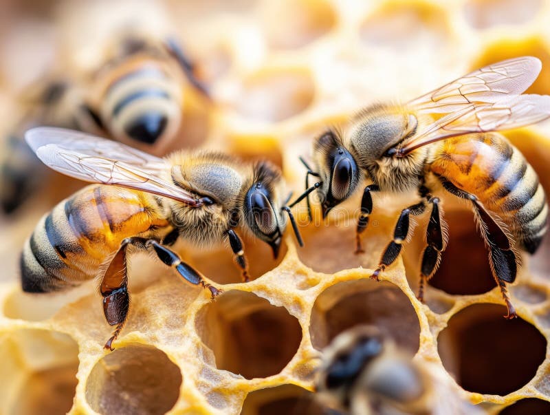 Lively Beehive Patterns Powering Summers Golden Nectar Generative AI Stock Illustration ...