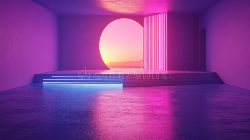 A Lively Blue Abstract Scene Featuring Geometric Forms and Gradients ...