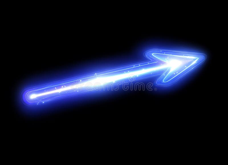 A Lively Blue Arrow, Made Up of Parallel Light Streaks, Points To the ...