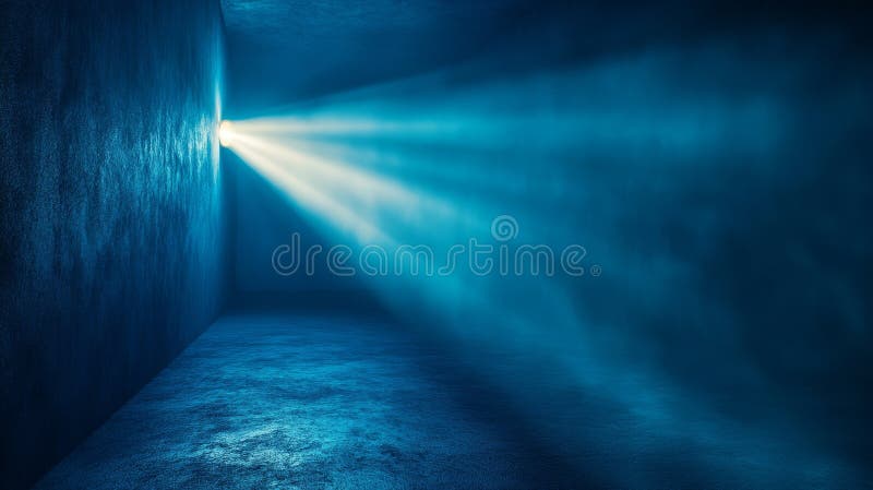 A Lively Blue Luminous Shape Floats Over a Dramatic Dark, Textured ...