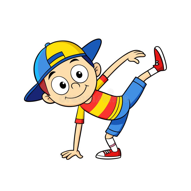 Lively Boy with Baseball Cap Stock Vector - Illustration of happy ...