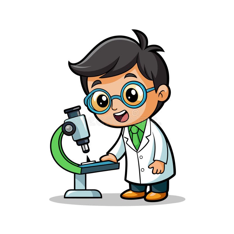 Lively Boy Conducting Experiments Stock Illustration - Illustration of ...