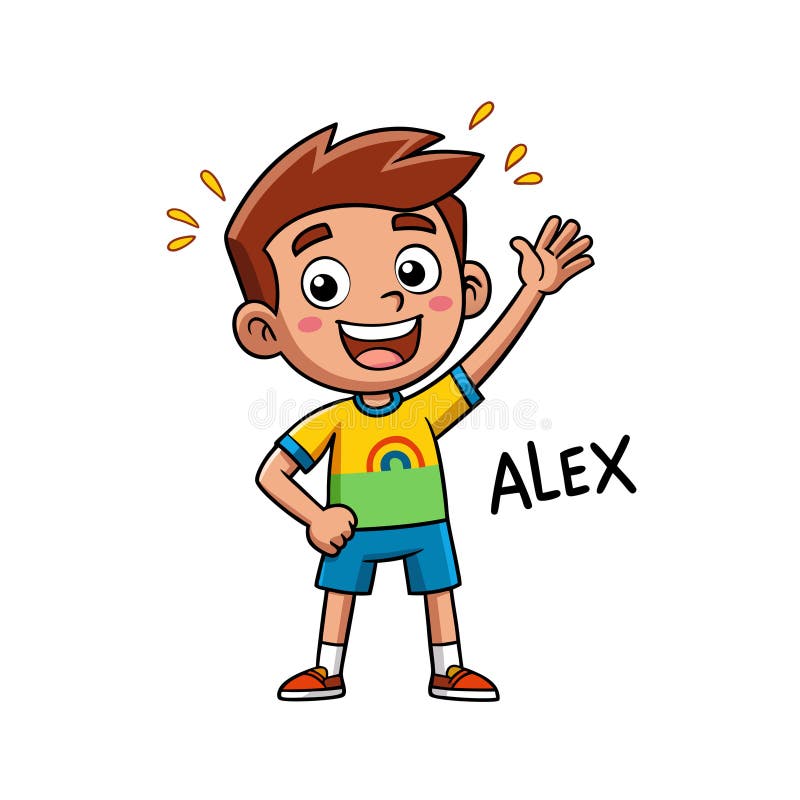 Lively Boy with Friendly Nature Stock Vector - Illustration of ...