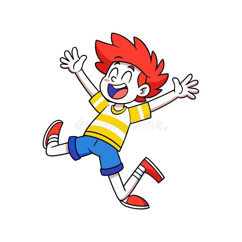 Lively Boy with Red Hair stock vector. Illustration of charm - 354452786
