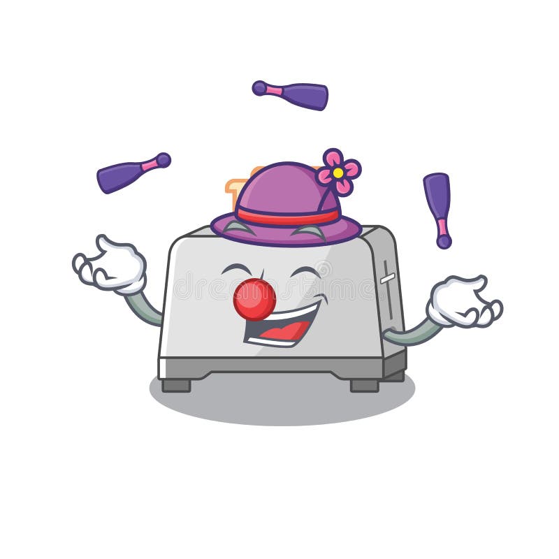A Lively Bread Toaster Cartoon Character Design Playing Juggling Stock ...