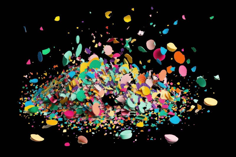 A Lively Burst of Multicolored Confetti Captured on a Clear ...