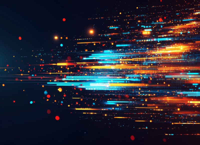 A Lively, Central Column of Blue and White Light Erupts from a Glowing ...