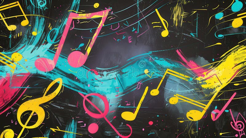 A Lively Chalkboard Displays Bright Brushstrokes with Intertwining ...