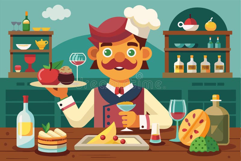 A Lively Chef Presents a Colorful Array of Customizable Dishes in a ...