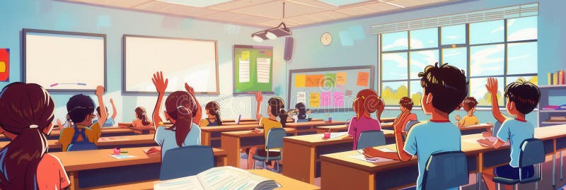 Lively Classroom Environment with Engaged Students Participating in ...