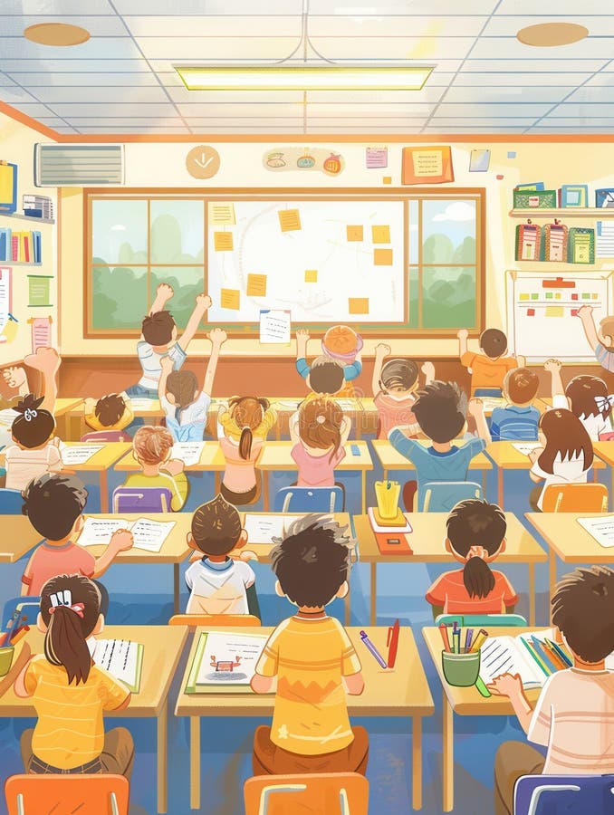 Lively Classroom Environment with Engaged Students Participating in ...