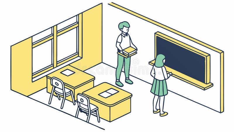 Lively Classroom Scene with Students Vector, Vector Design Generative ...