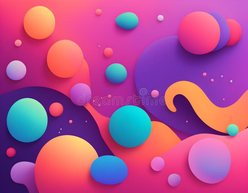A Lively and Clean Composition Featuring Various Organic, Colorful Blob ...