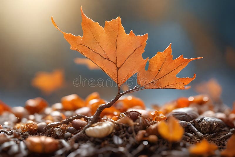 Lively Closeup of Falling Autumn Leaves Stock Illustration ...