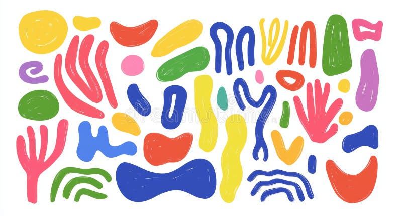 A Lively Collection of Abstract Shapes, Showcasing Whimsical Geometric ...