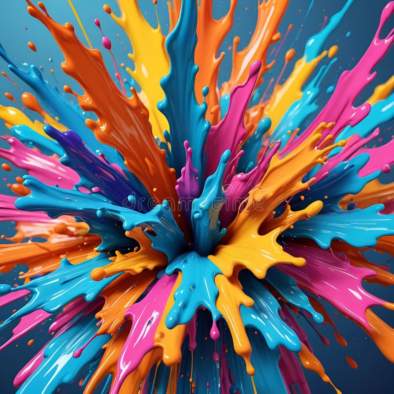 A Lively and Colorful Array of Paint Splatters Creating a Vivid Visual ...