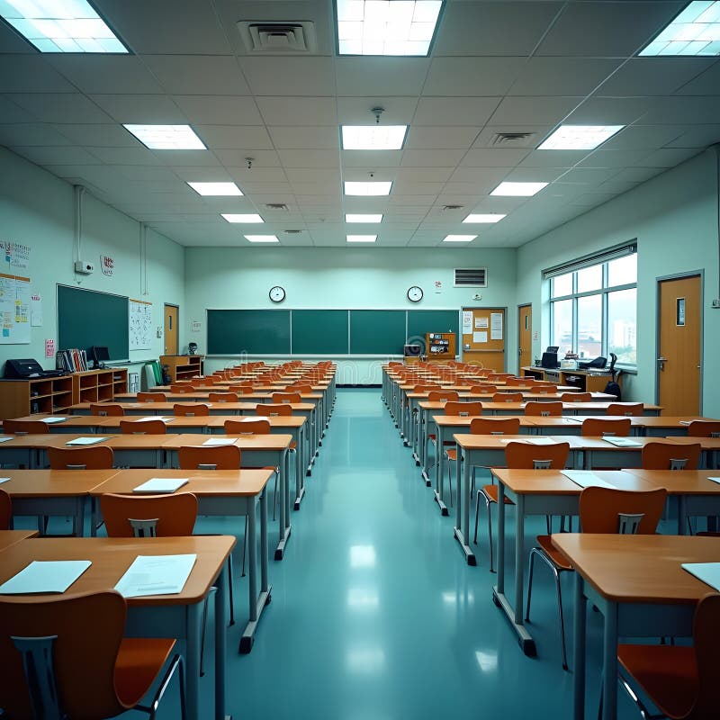 Vibrant Classroom Scene Bright HDR Image for Stock Illustration ...