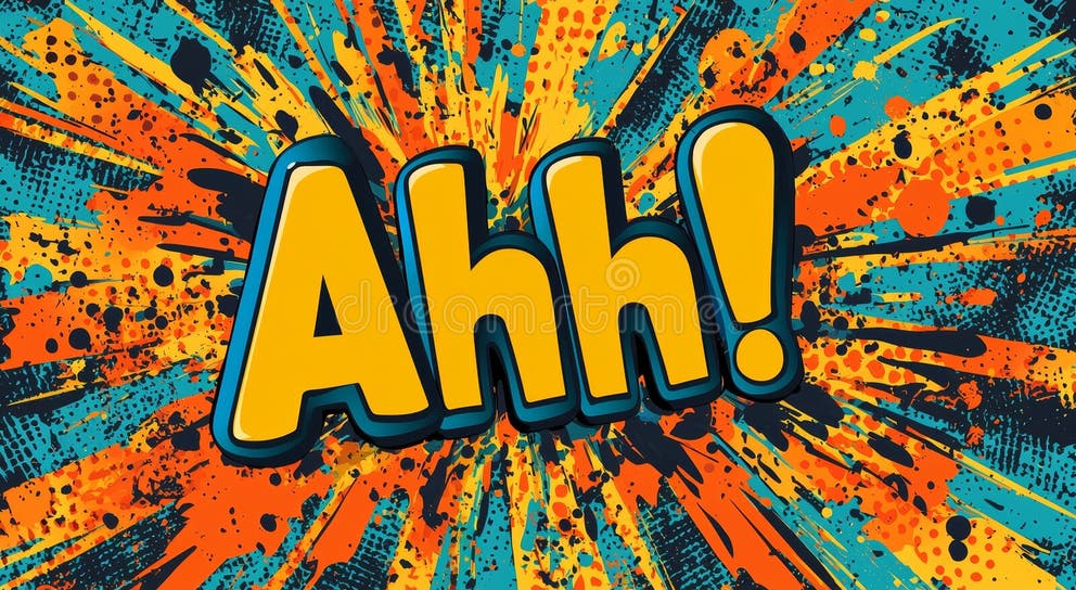 A Lively Comic Book Speech Bubble with a Bold Yellow Aha! Caption ...