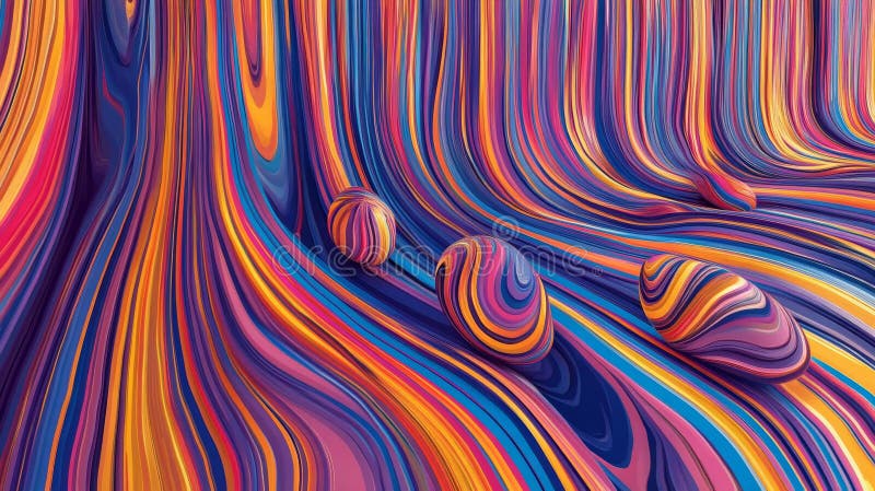 Swirling Pastel Lines and Bouncing Eggs Create Dynamic Energy in a ...