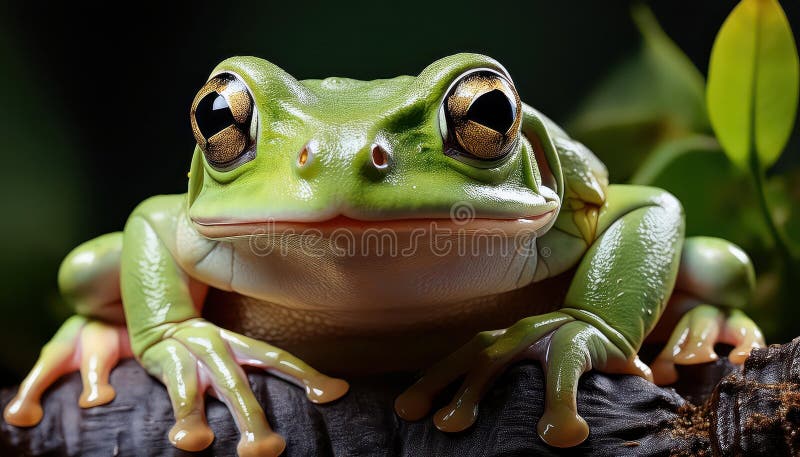 Dumpy Frog Amidst a Vibrant Marshland Twilight, Hidden among the Lush ...