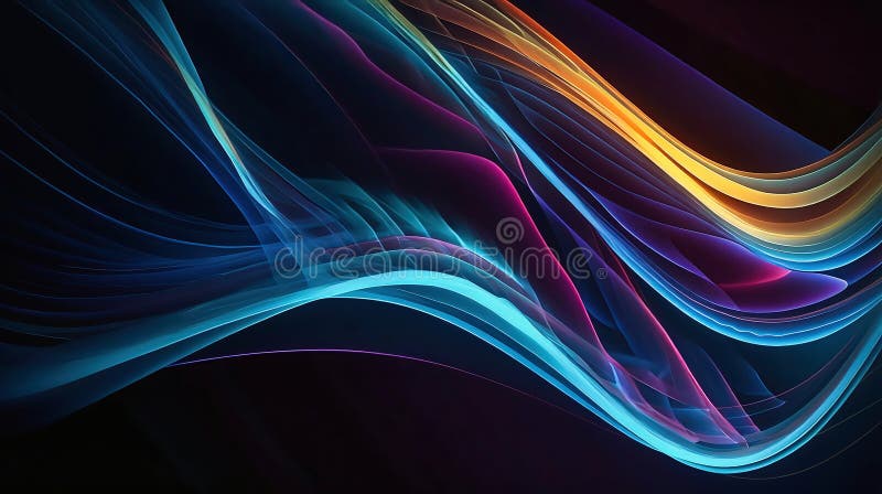 Vibrant Colorful Wave in Computer Generated Abstract Design. Gen Stock ...