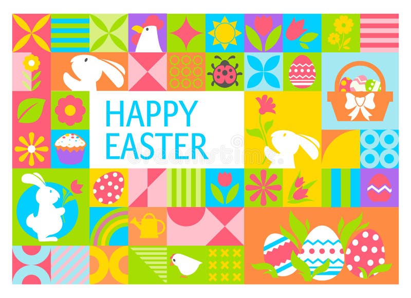Colorful Easter Patchwork Composition Vector Stock Illustration ...