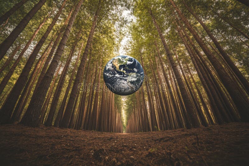 A Lively Forest Ecosystem Situated Under a Heavenly Sky Featuring a ...