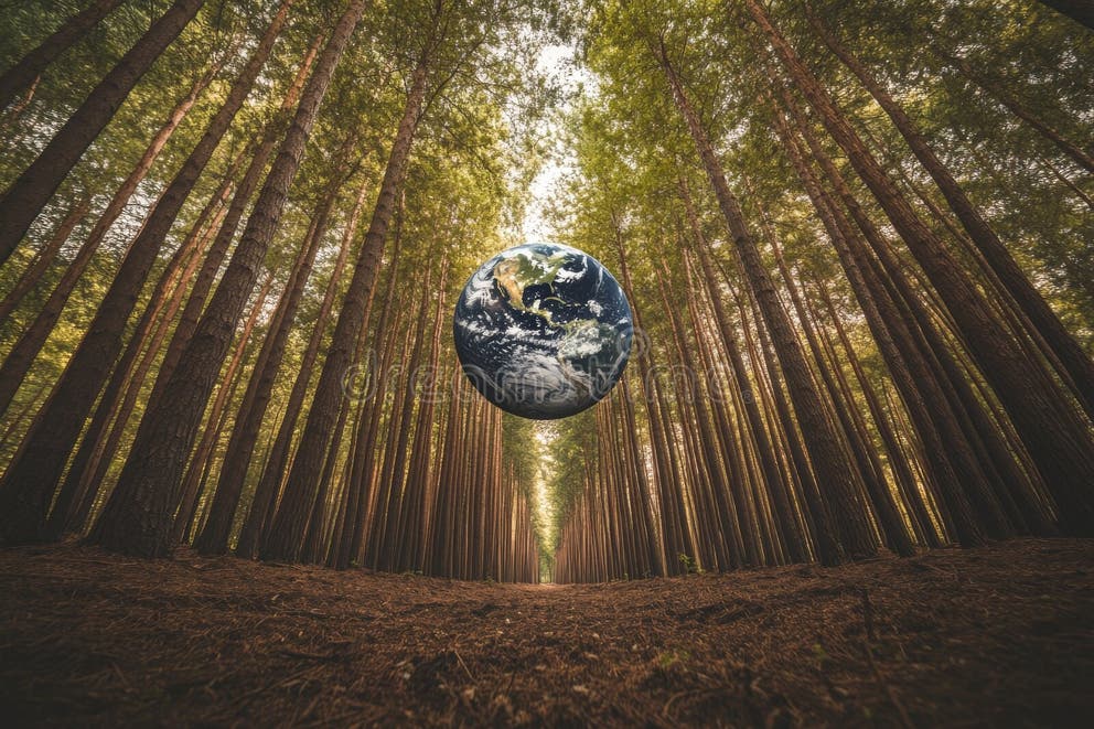 A Lively Forest Ecosystem Situated Under a Heavenly Sky Featuring a ...