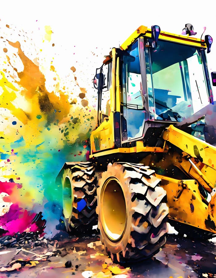 Lively front loader stock illustration. Illustration of painting ...