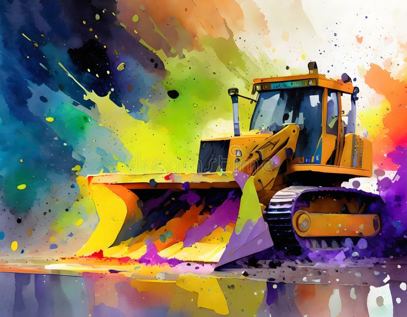 Lively front loader stock illustration. Illustration of building ...