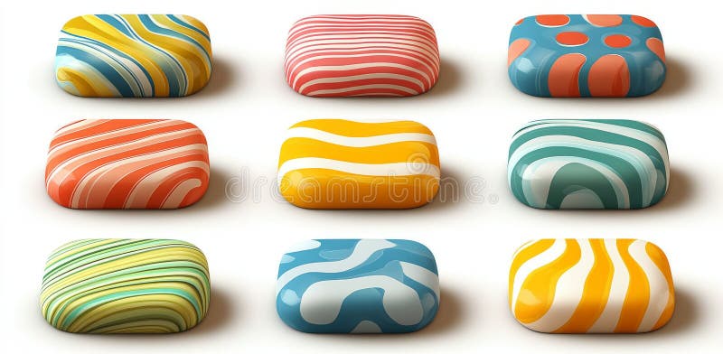 Lively Gradient Square Icons Featuring Stripes in Different Colors ...