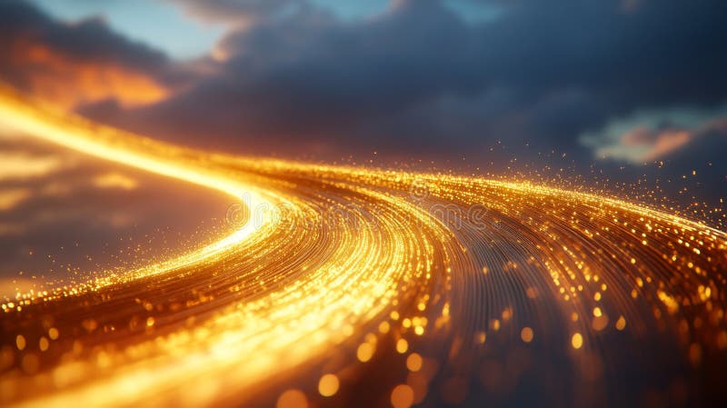 A Lively Graphic Displaying a Data Network on a Digital Highway ...