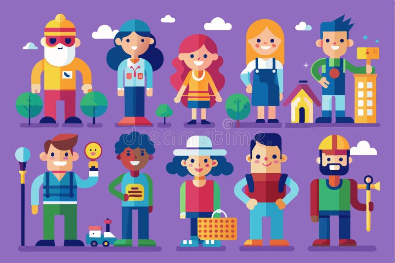 A Lively Group of Diverse Characters Interacts in a Vibrant Urban ...