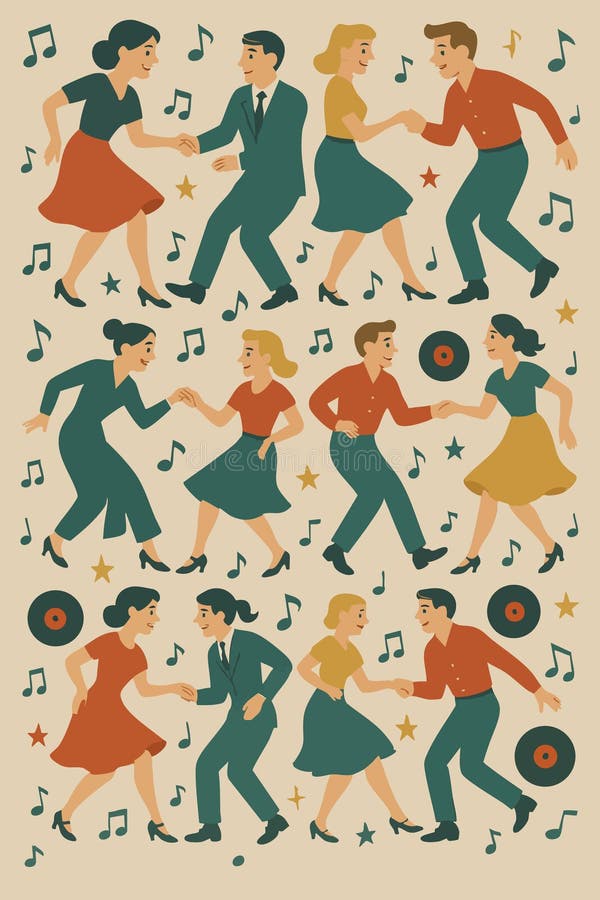 1950s Background Music Notes Stock Illustrations – 15 1950s Background ...