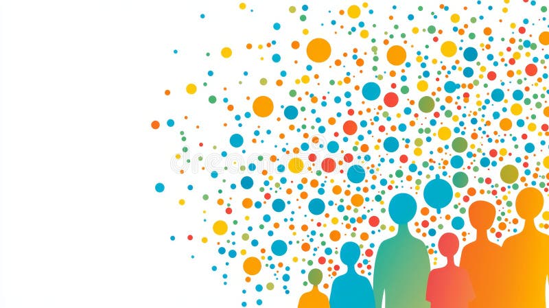 Lively Human Figures Interlinked by a Network Representing Social ...